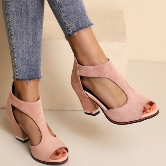 BUTITI | Shoes | Butiti Pink Buckle Cutout Peeptoe Pump | Poshmark